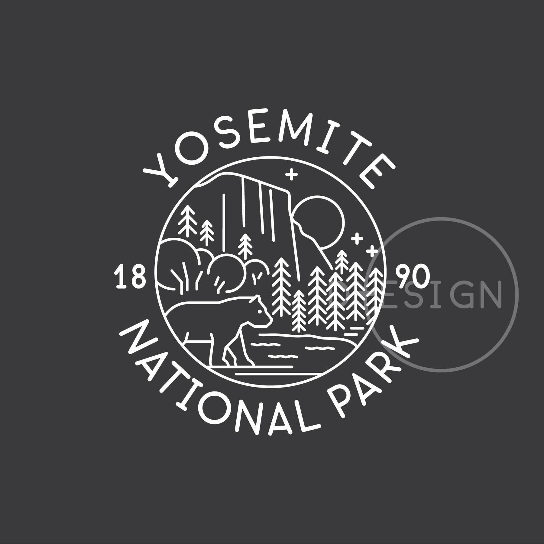 Yosemite National Park Est. 1890 .svg File .dxf File .png - Etsy