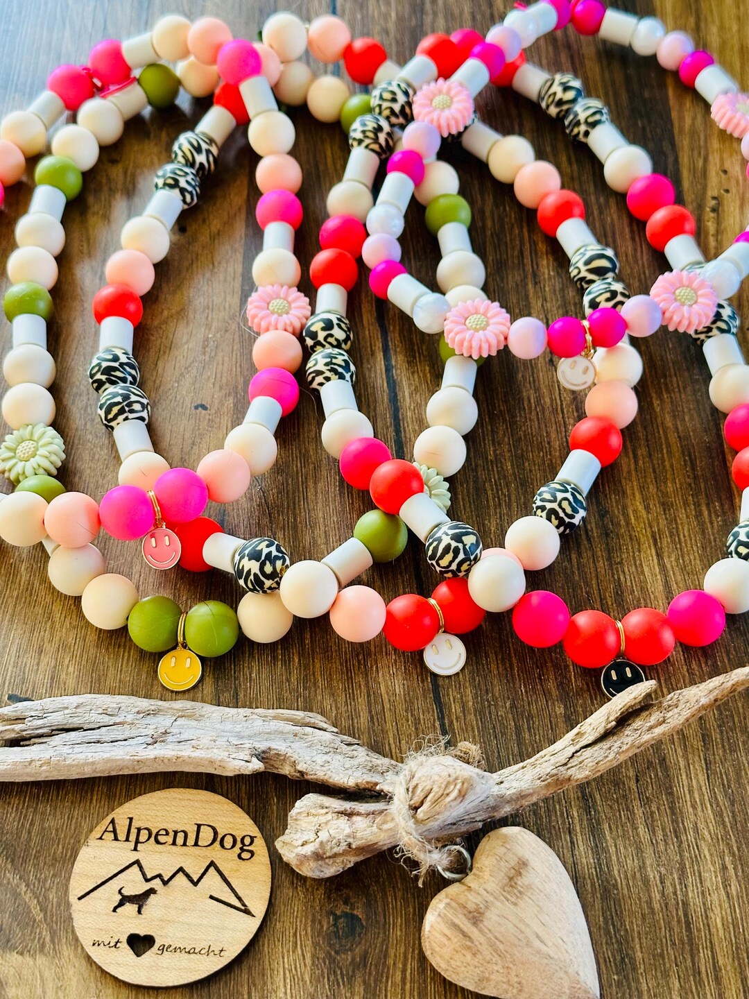 Dog Collar With E-M Ceramic Pipes and Silicone Beads - Etsy
