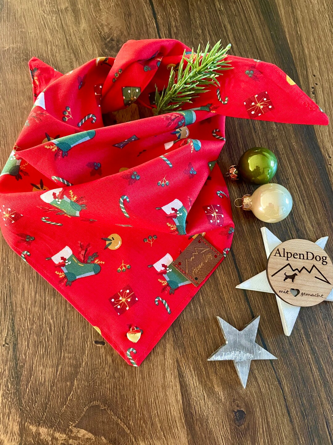 Dog Scarf With Winter Motif in Red Limited Edition - Etsy