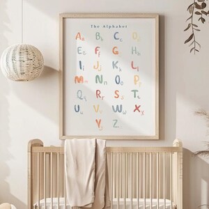 Watercolor Alphabet Nursery Wall Art Poster - Printable ABC Poster for ...