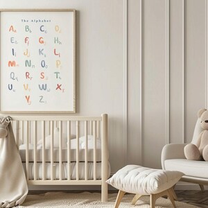 Watercolor Alphabet Nursery Wall Art Poster - Printable ABC Poster for ...