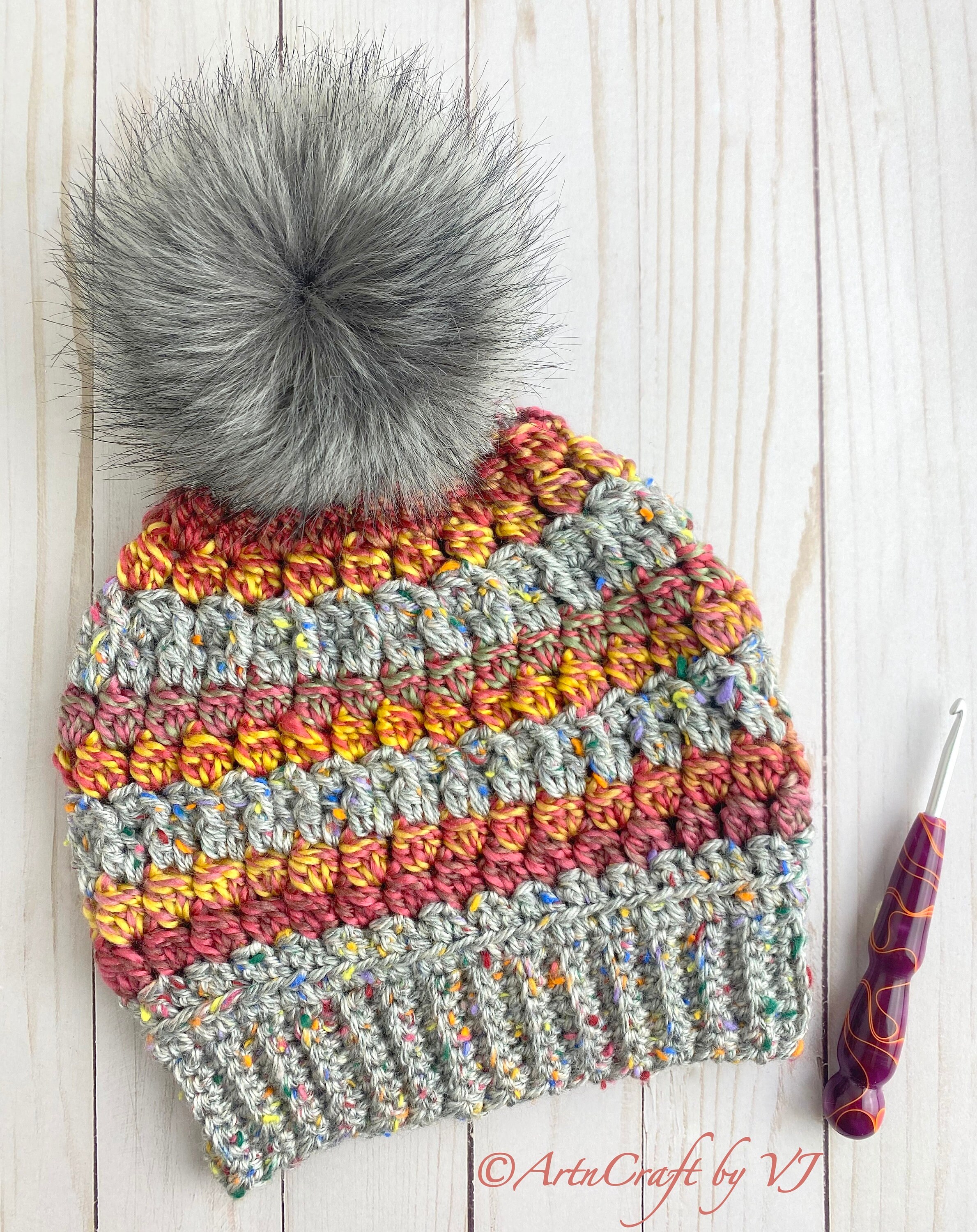 The Spring Petals Beanie PDF Pattern/ 3 Sizes Included - Etsy