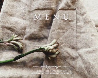 Acrylic Glass Menu Cards - Etsy
