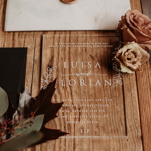 Acrylic Glass Invitation - Etsy