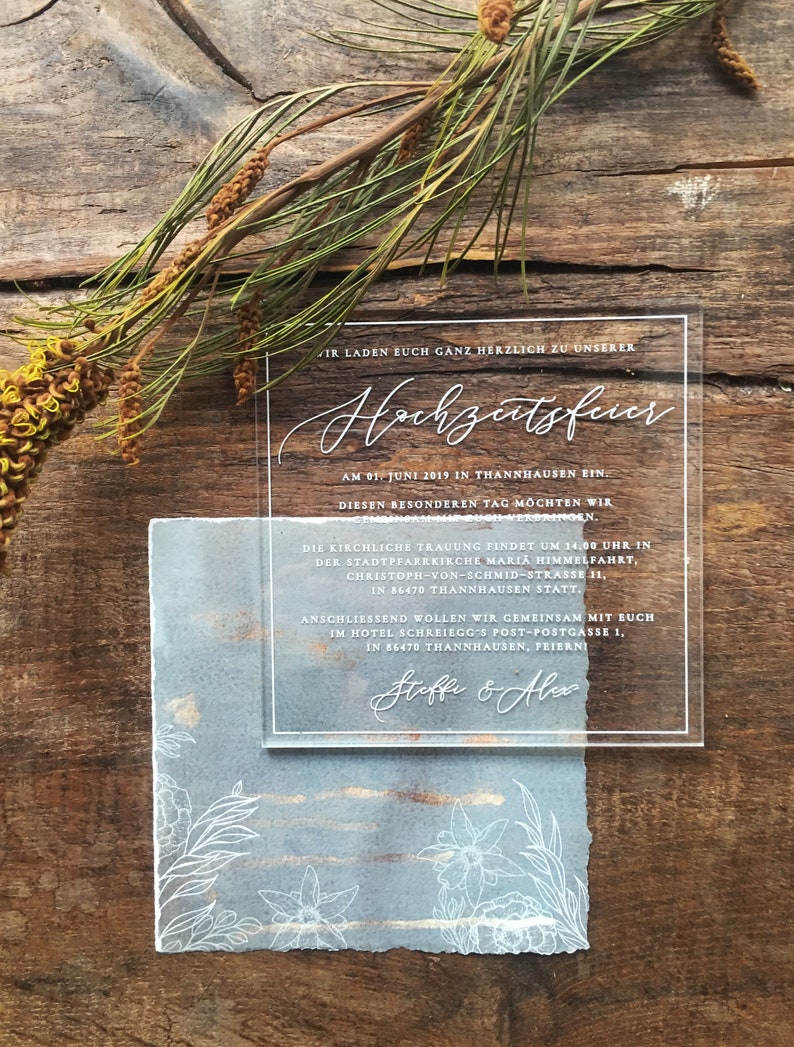 Acrylic Glass Invitation - Etsy