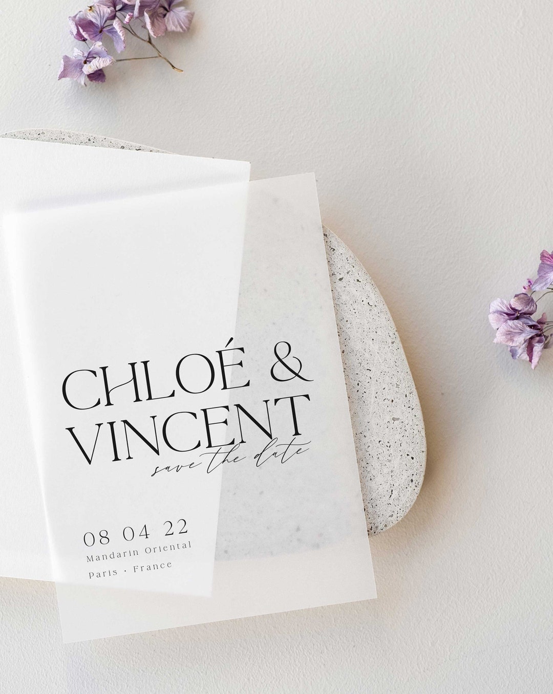 Wedding Invitation Tracing Paper / Save the Date / Transparent Card - Etsy