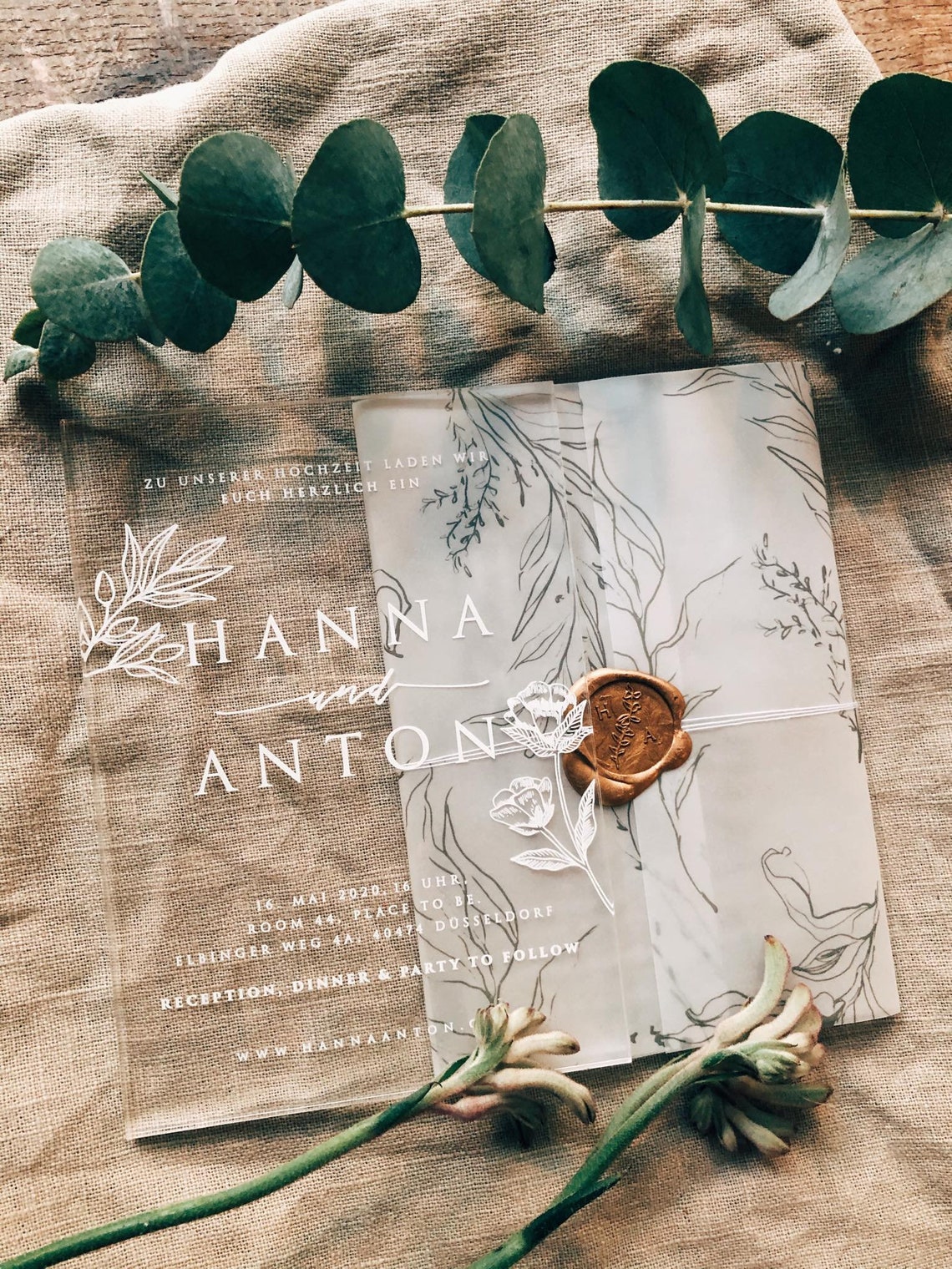 Acrylic Glass Invitation - Etsy