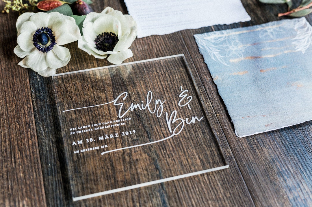 Acrylic Glass Invitation - Etsy