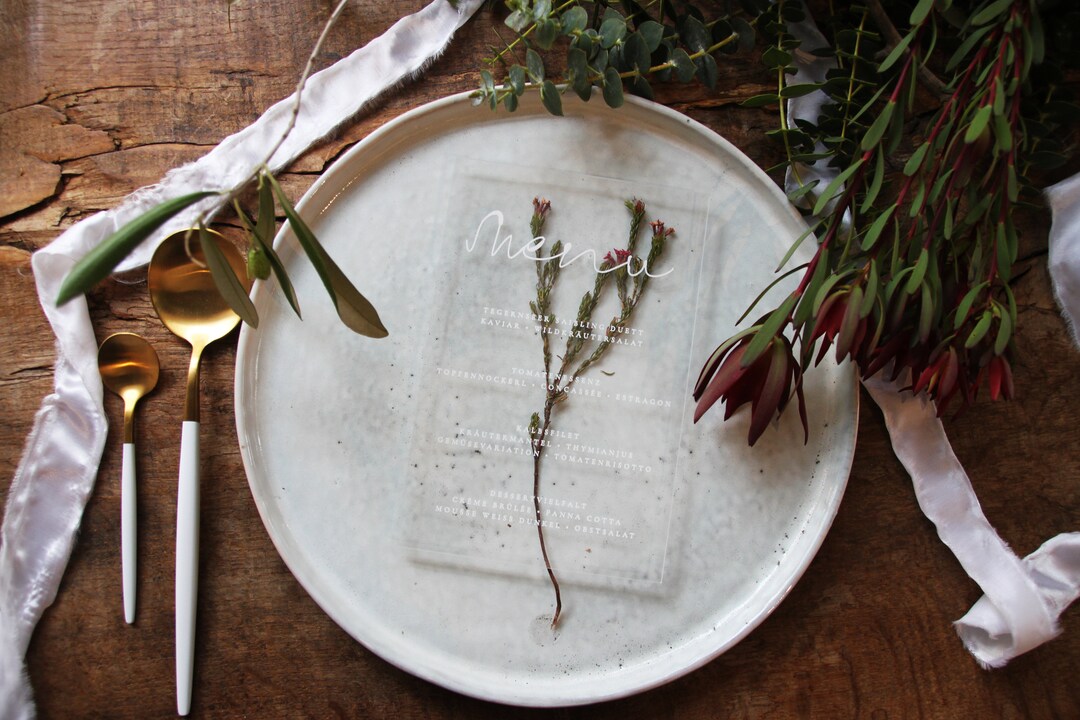Acrylic Glass Menu Cards - Etsy