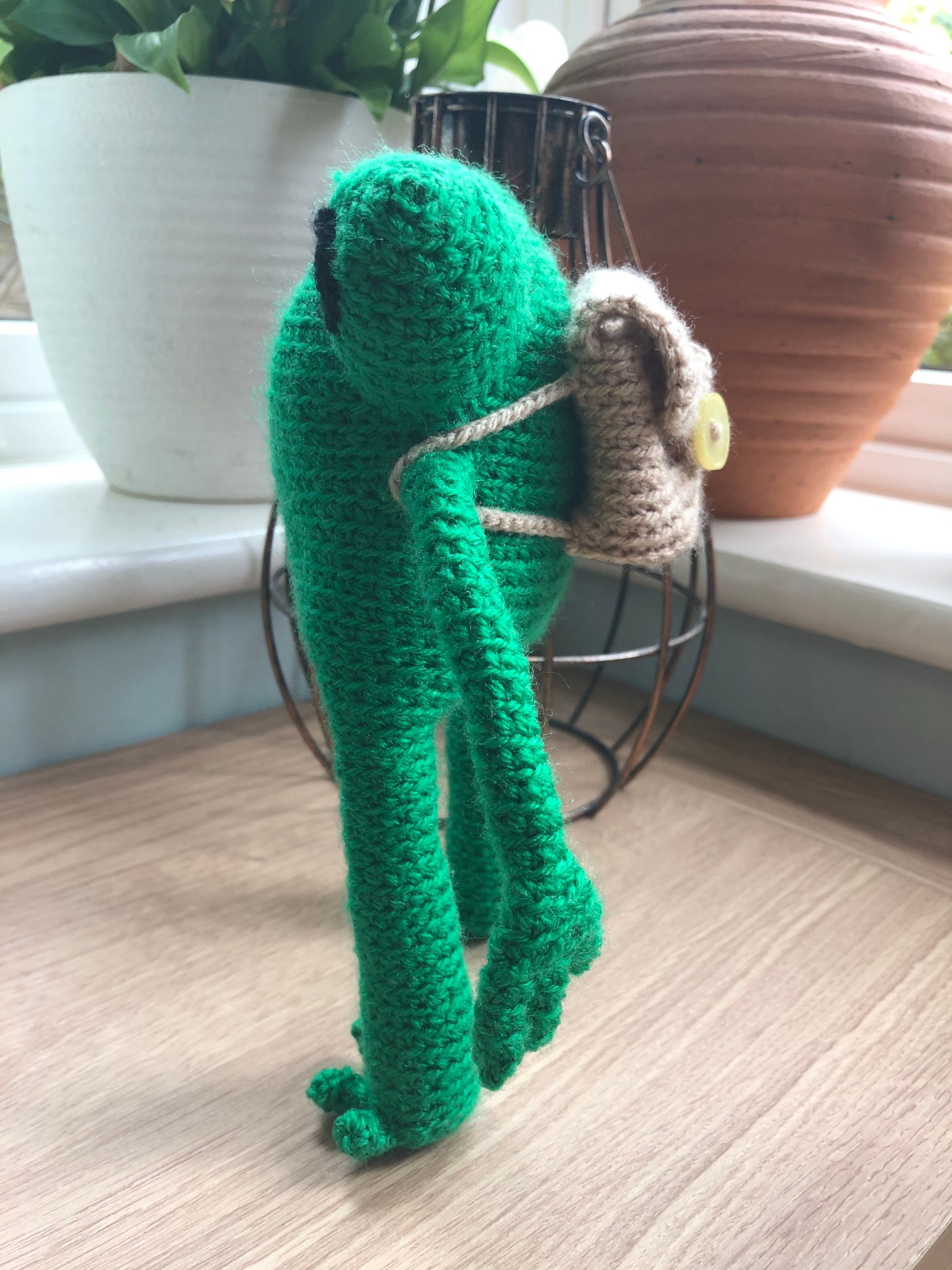 Frog Crochet Plush Amigurumi Froggy Toy With Backpack Small - Etsy UK
