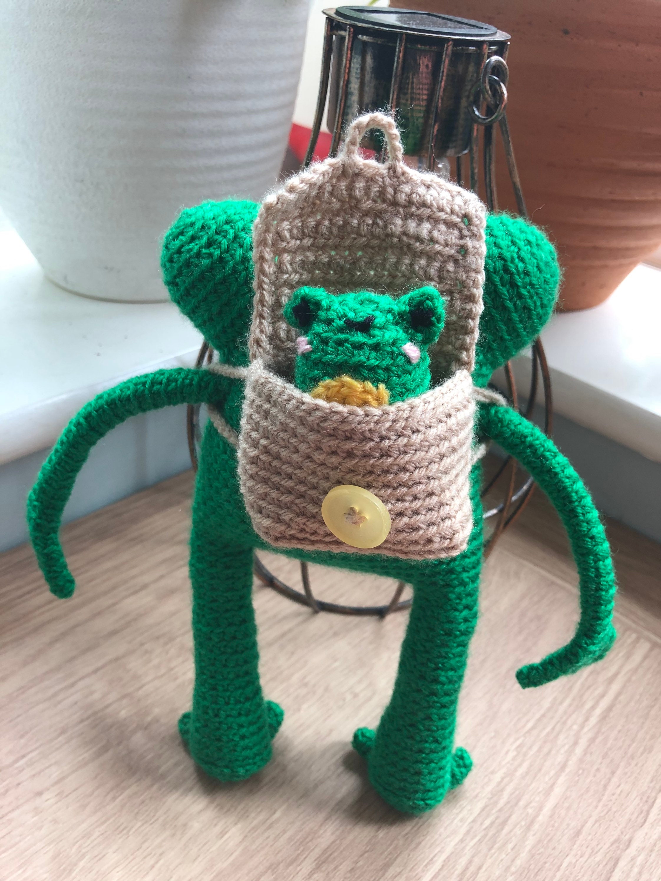 Frog Crochet Plush Amigurumi Froggy Toy With Backpack Small - Etsy UK