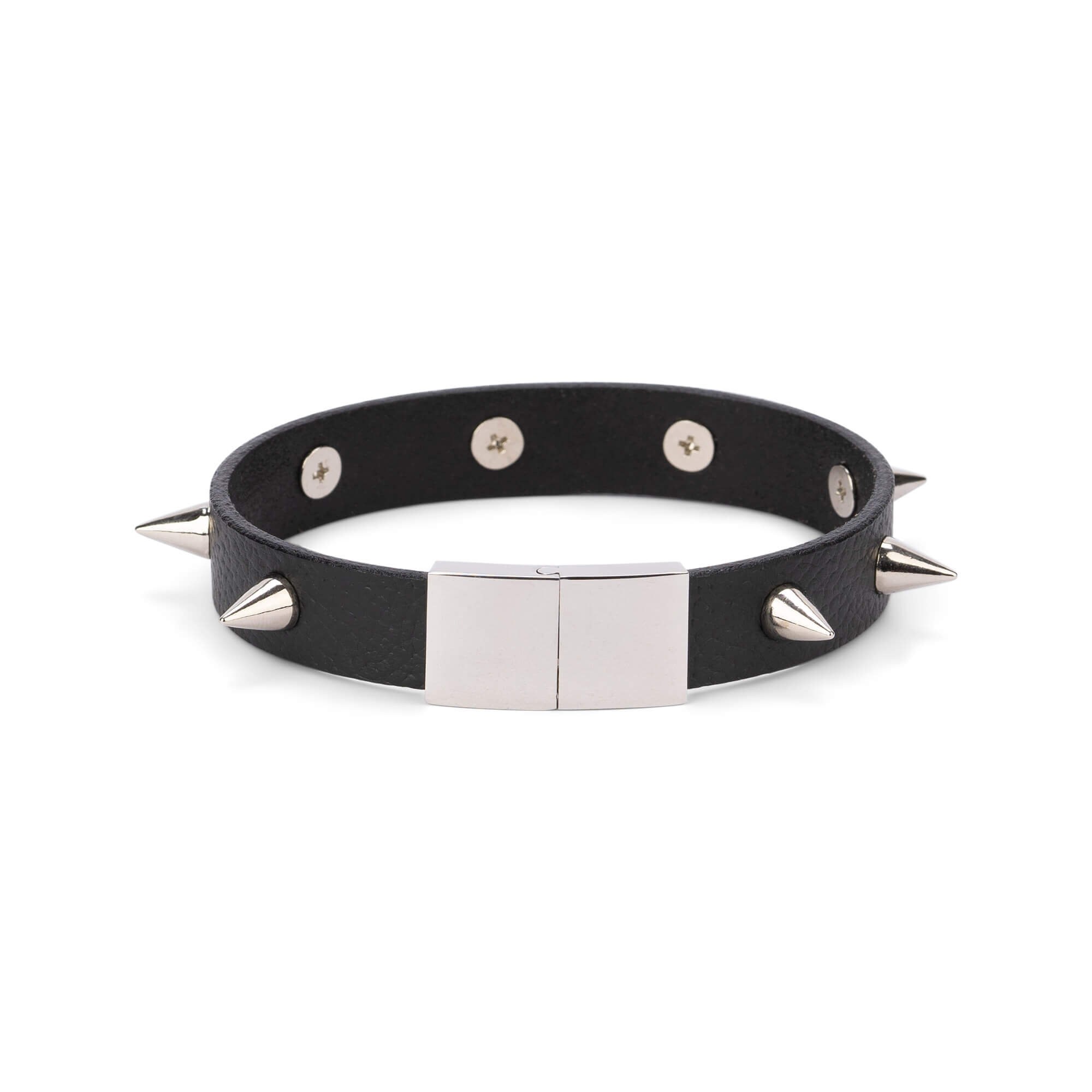 Herren Spike Armband - Nieten Lederarmband - Spiked Armband - Schwarzes ...