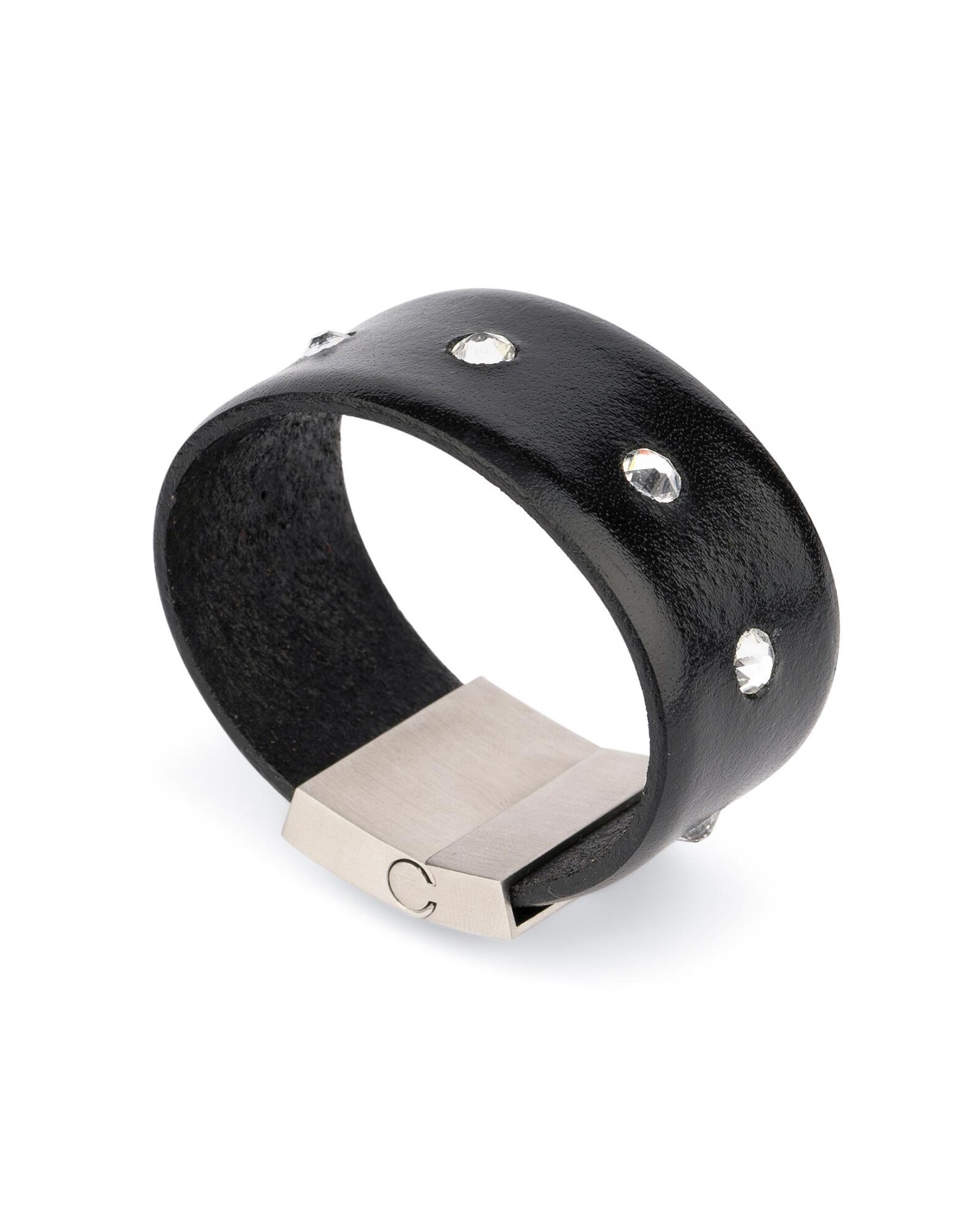 Swarovski Crystal Bracelet Black Leather Bracelet Womens - Etsy