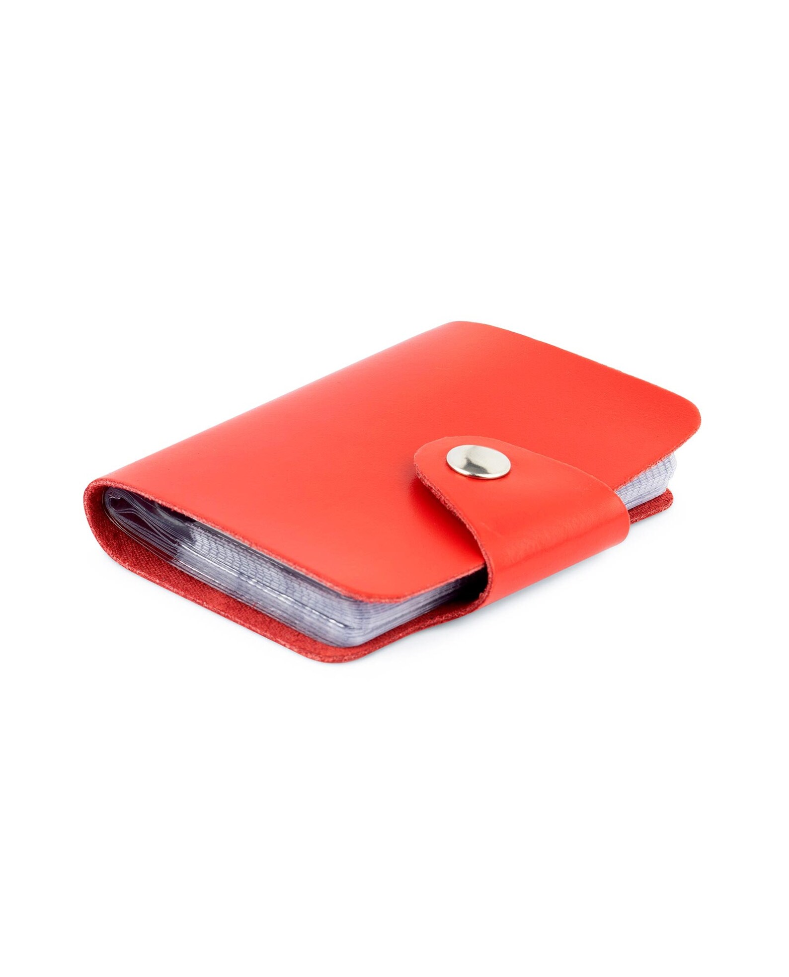 Red Card Wallet Holder Credit Card Genuine Leather 20 Slots Business ...