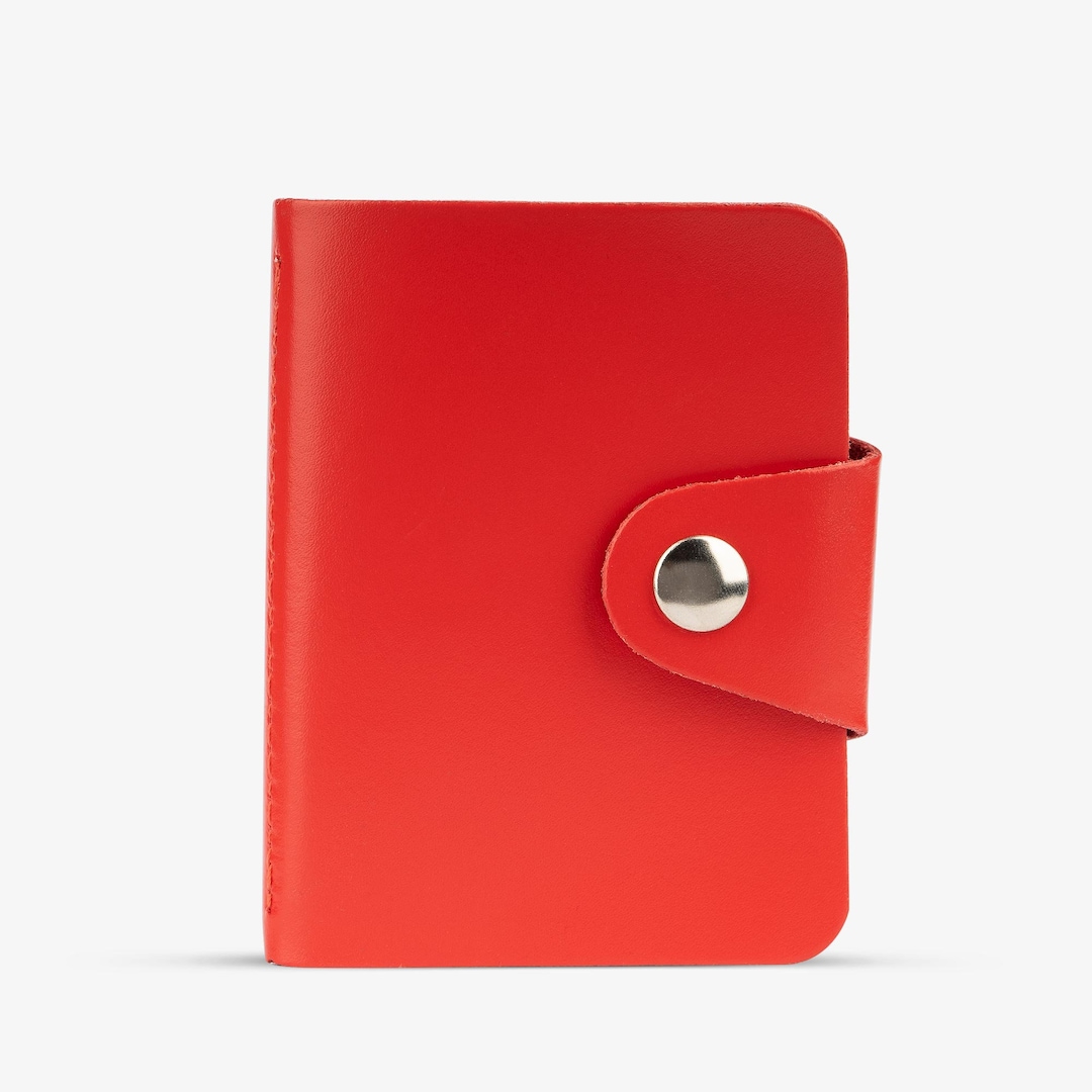 Red Card Wallet Holder Credit Card Genuine Leather 20 Slots Business ...