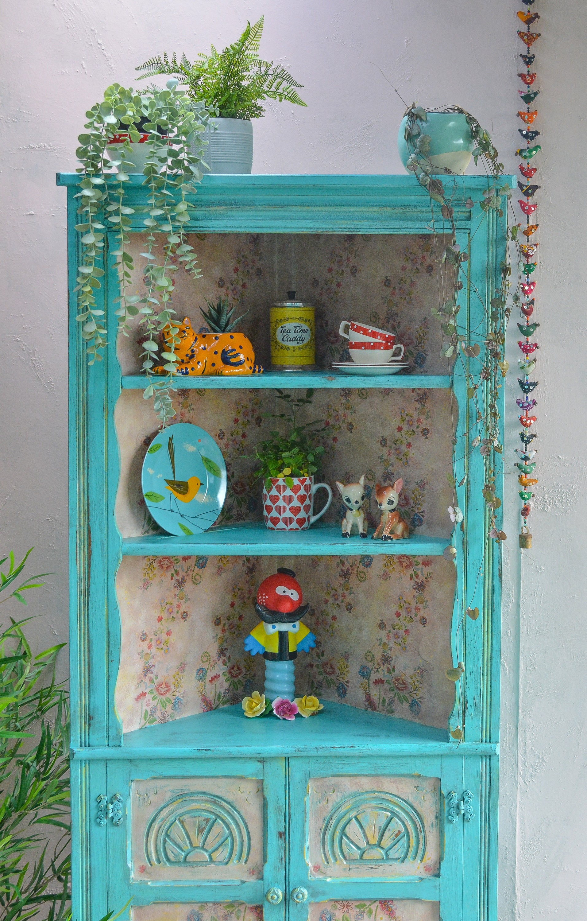 Turquoise corner cabinet store