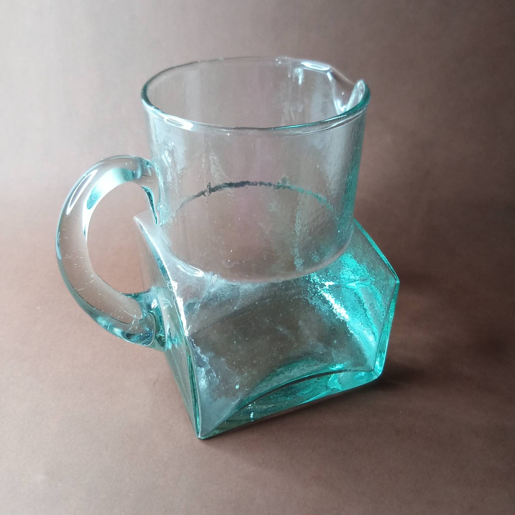 Midcentury Modern Thick Green Glass Pitcher Possible Le - Etsy