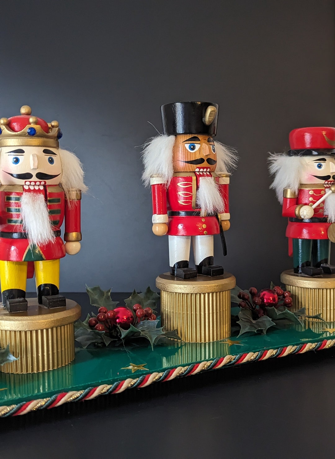 Vintage German Nutcracker Soldiers, Set of 3 Smaller Wooden German Nutcracker Figurines ...