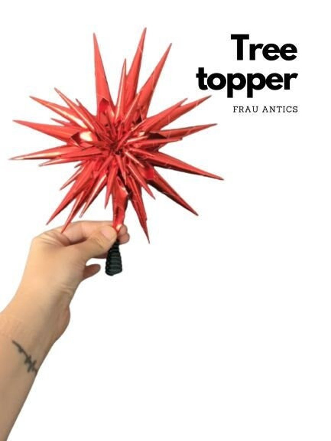 Red Vintage Paper Tree Topper Christmas Tree Ornaments Vintage ...