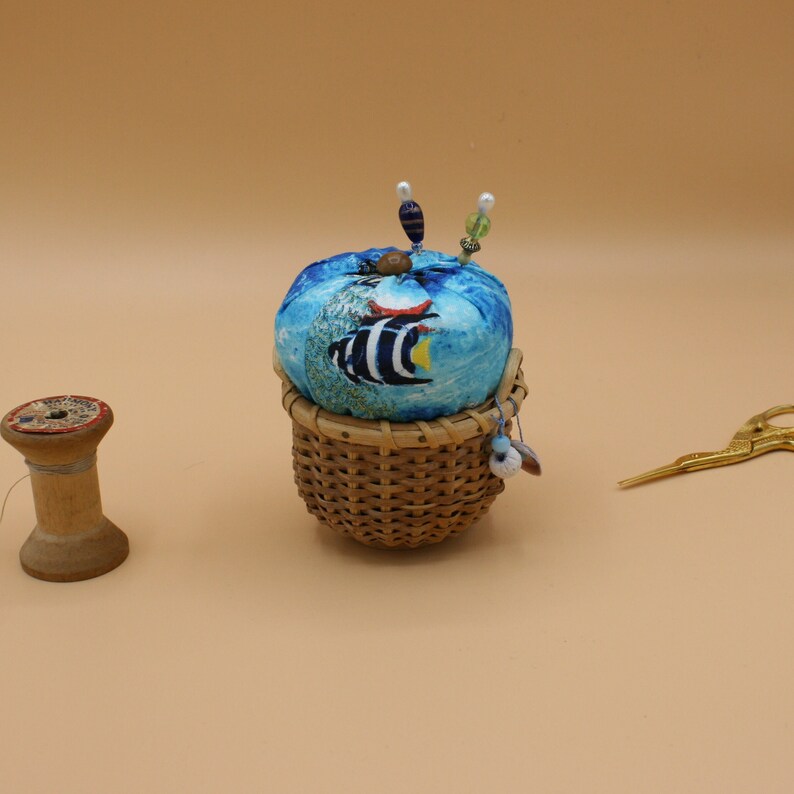 Small Nantucket Style Basket Pincushion Handmade Pin Cushion - Etsy