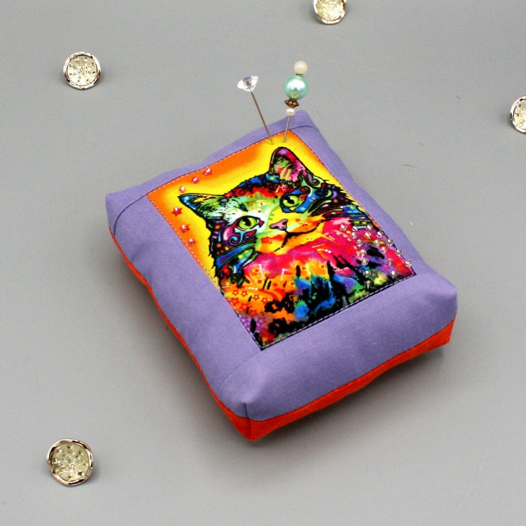 Cat Pincushion Kitty Warhol Pin Cushion Pop Art Kitten Pinkeep - Etsy