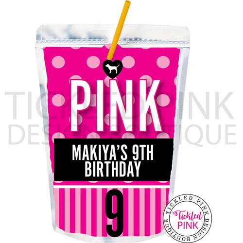 Victorias Secret Pink Capri Sun Labels VS Pink Party Supplies - Etsy