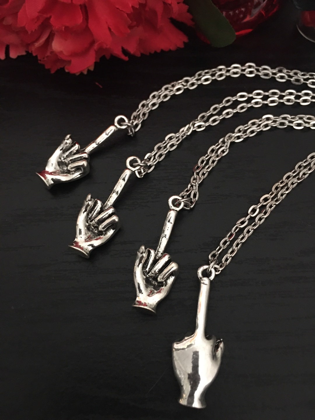 Middle Finger/f U Pendant - Etsy