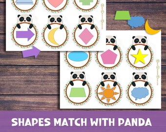Shapes Matching Activity Printable Pdf Page, Toddler, Preschool ...