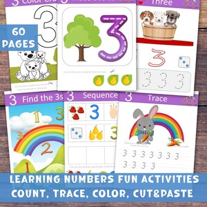 Preschool Learning Numbers and Counting Workbook. Numbers Practice ...