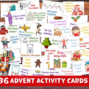 36 Printable Advent Activity Cards. Printable Christmas Fun Task Cards ...