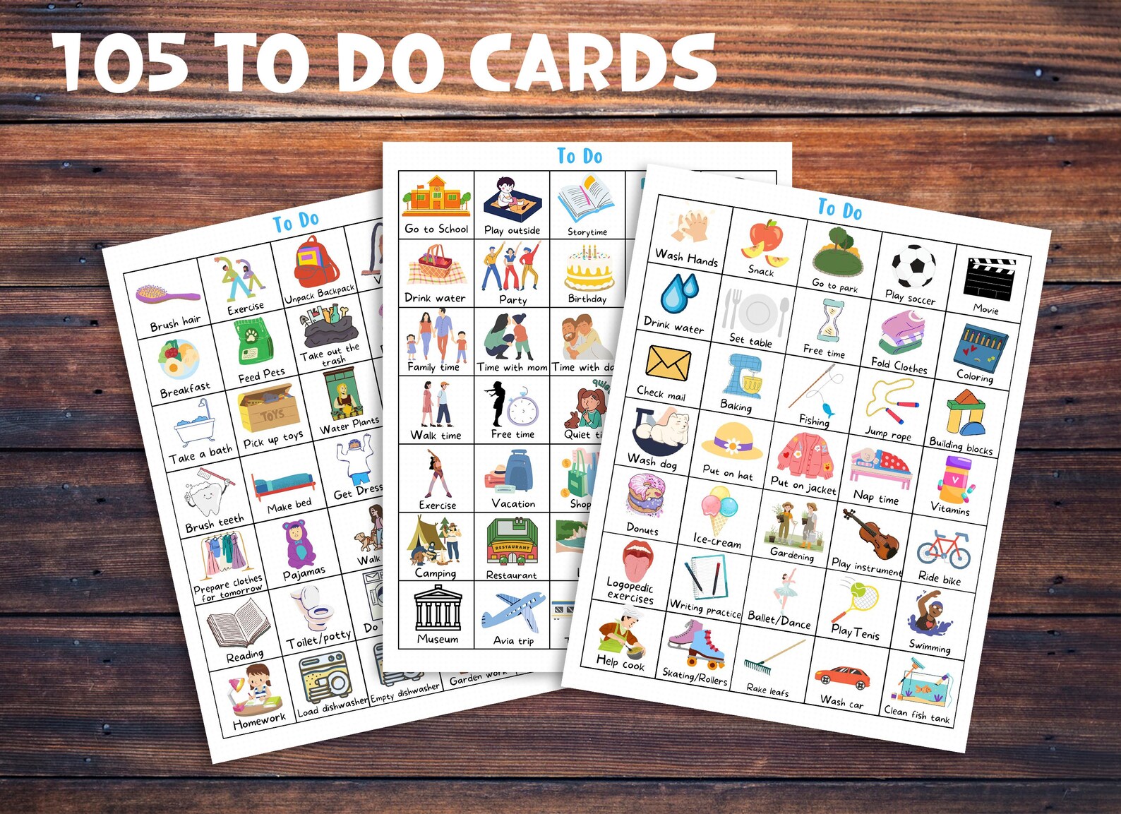 Visual Daily Routine Chart With Cards Morning Evening Schedule for Kids ...
