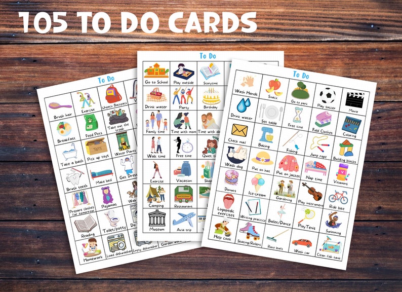 Visual Daily Routine Chart With Cards Morning Evening Schedule for Kids ...