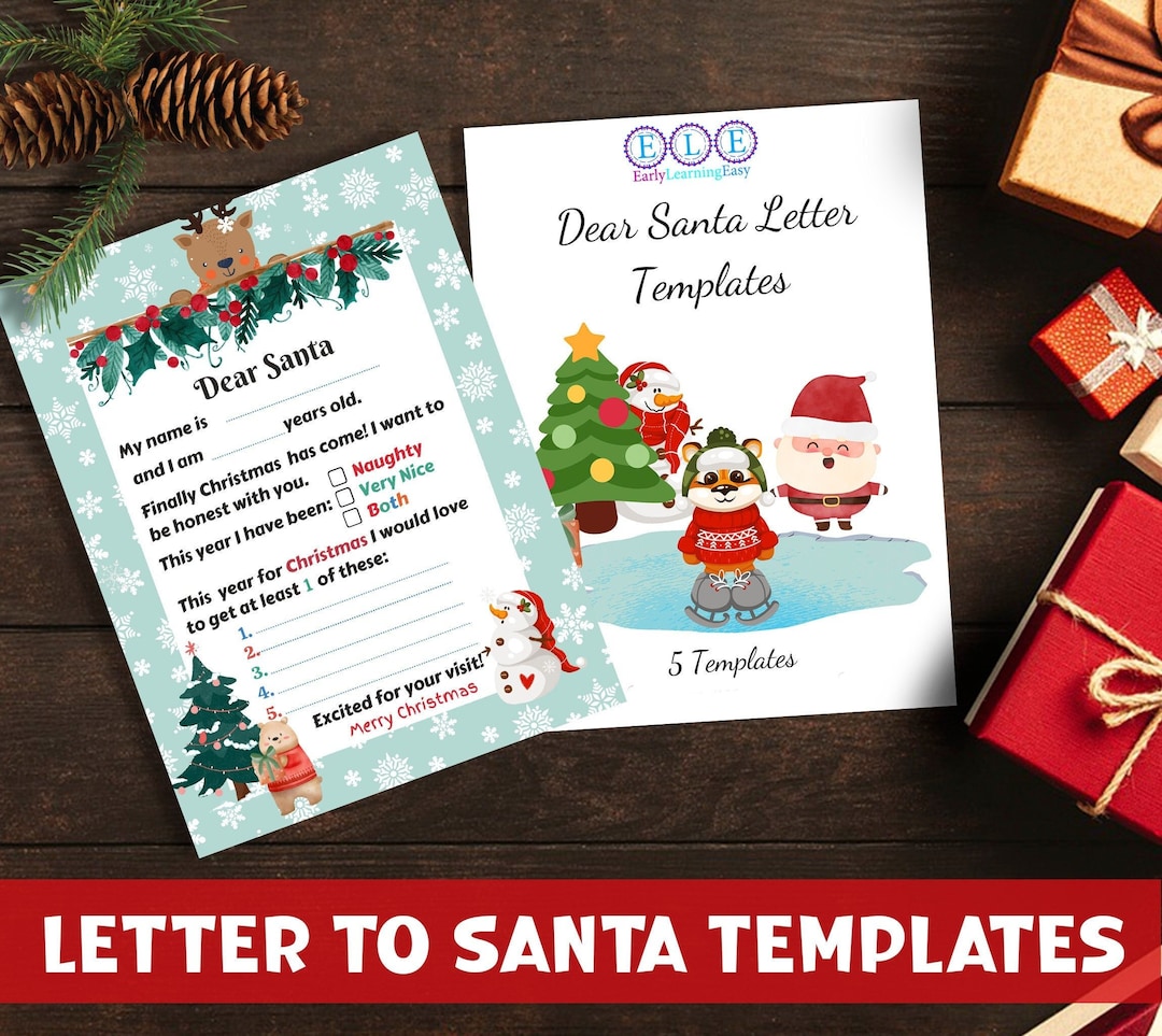 Letter to Santa Printable Templates for Kids. Merry Christmas Santa ...