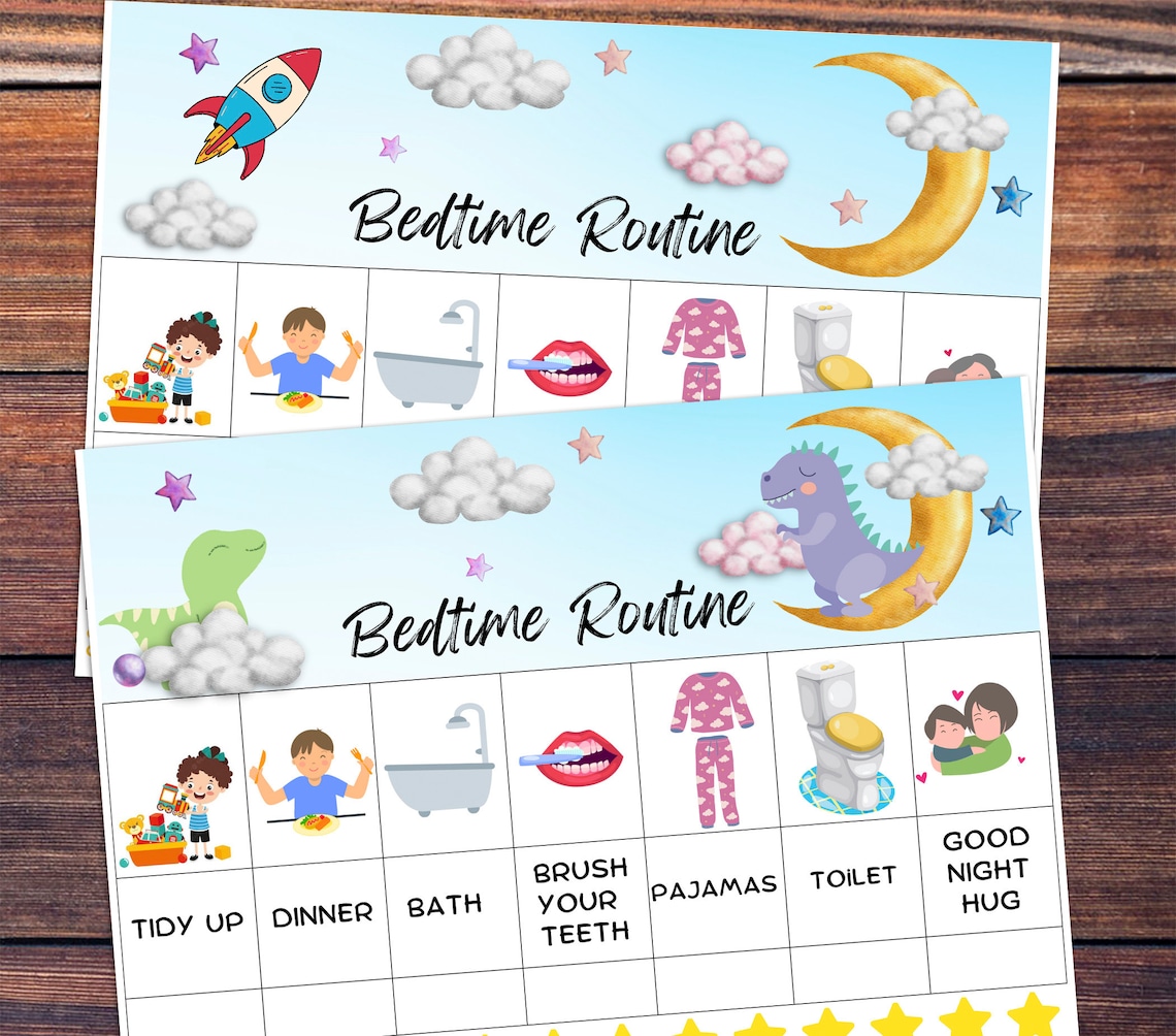 Unicorn Bed Time Routine Chart for Toddlers. Printable Chore Chart ...