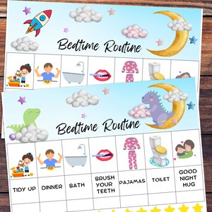 Unicorn Bed Time Routine Chart for Toddlers. Printable Chore Chart ...