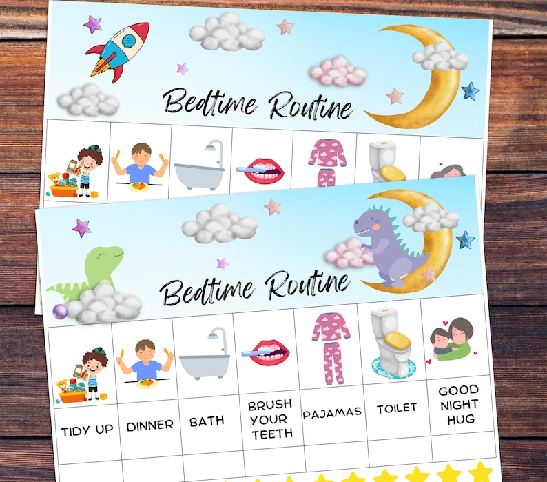 Unicorn Bed Time Routine Chart for Toddlers. Printable Chore Chart ...