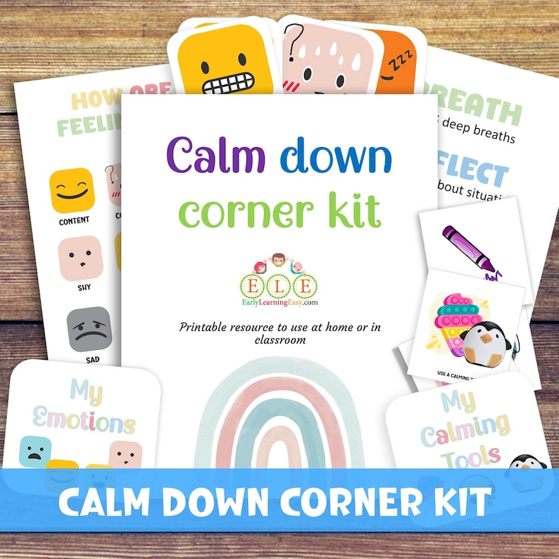 Calm Down Corner Kit. Printable Set for Kids Classroom Preschool ...