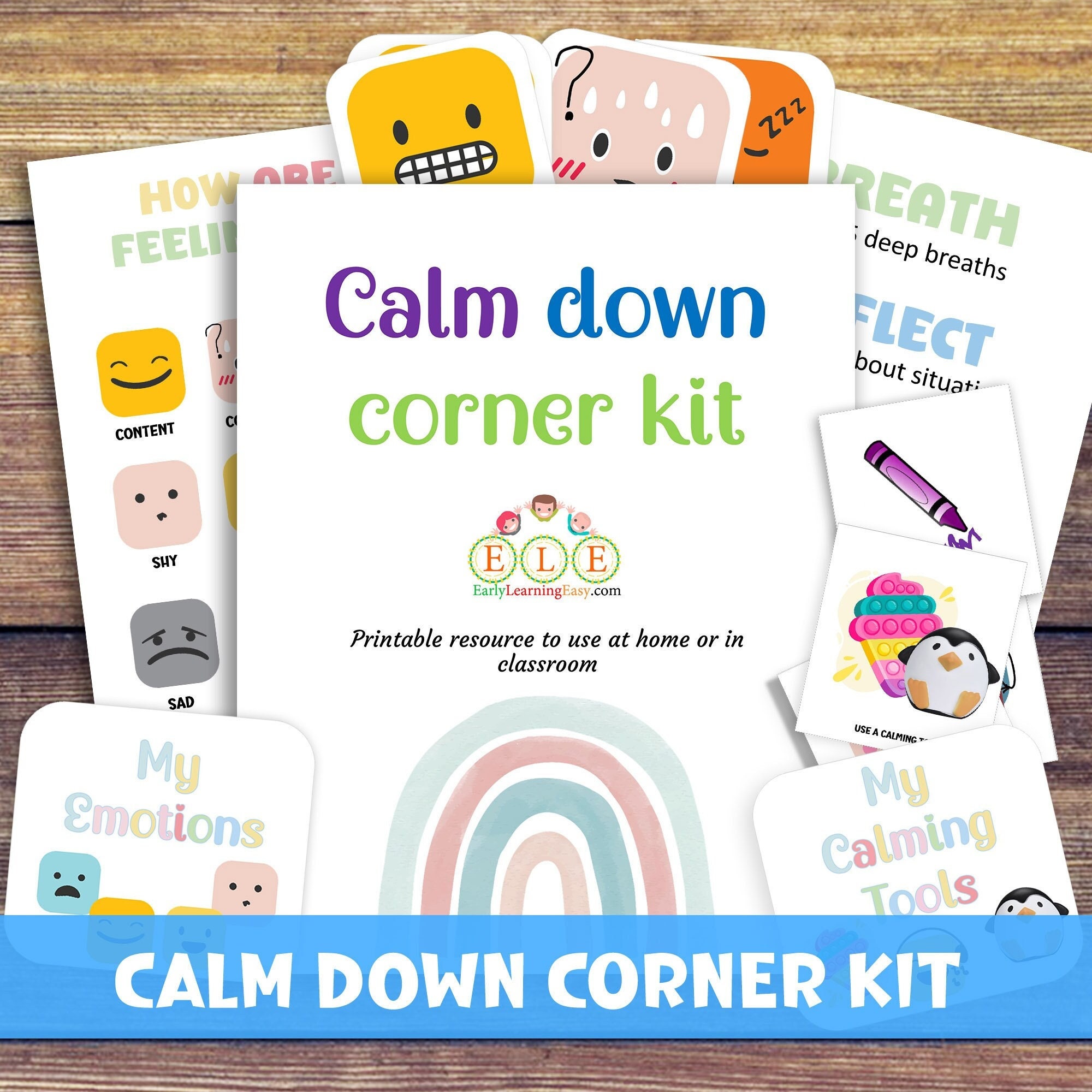 Calm Down Corner Kit. Printable Set for Kids Classroom Preschool ...
