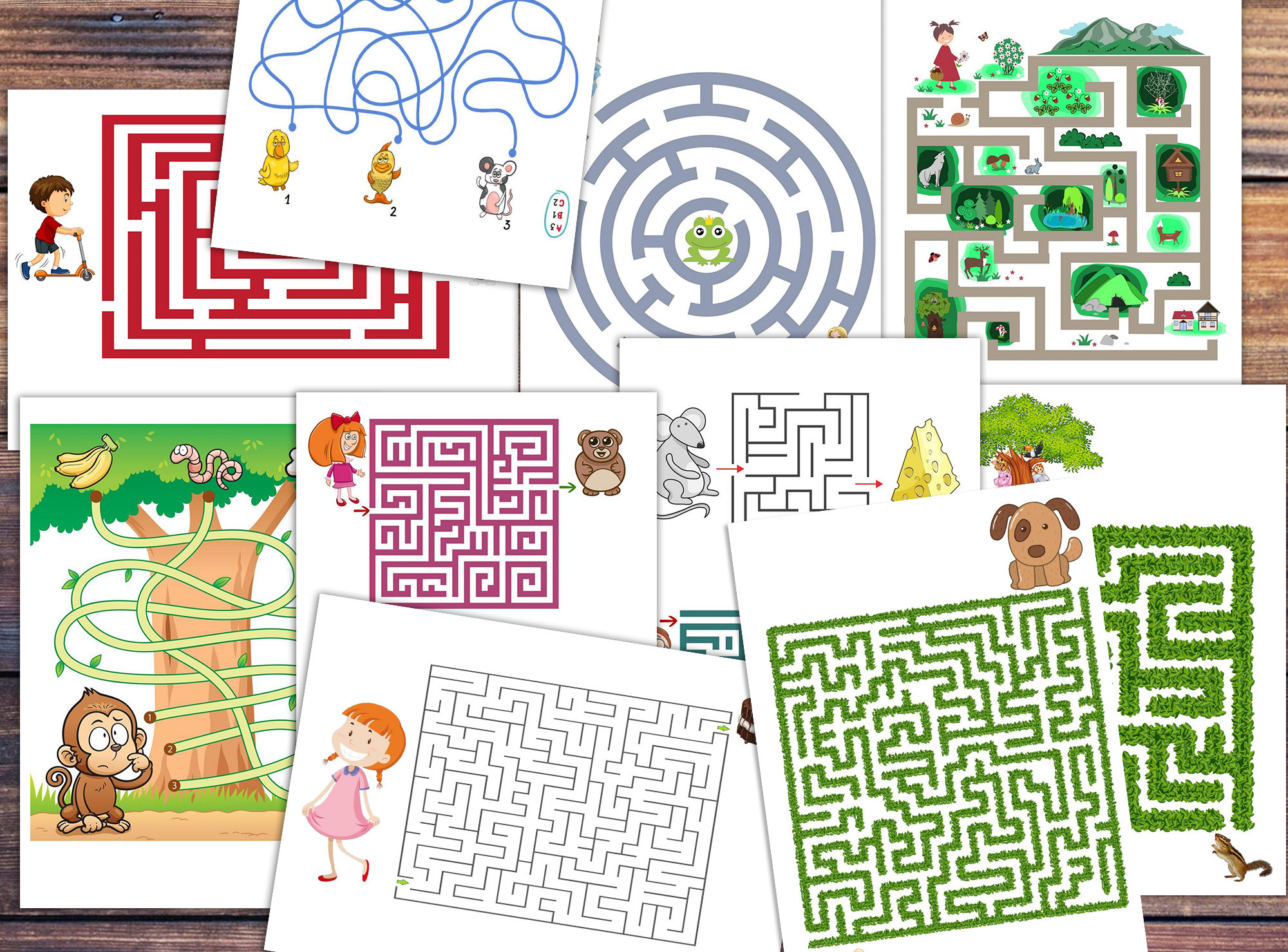 Toddler Mazes Printable. Kids Travel Worksheets. Kids Labyrinth ...