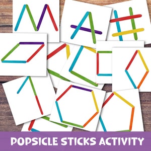 Popsicle Sticks Activity for Toddlers. Popsicle Sticks Shapes Game ...