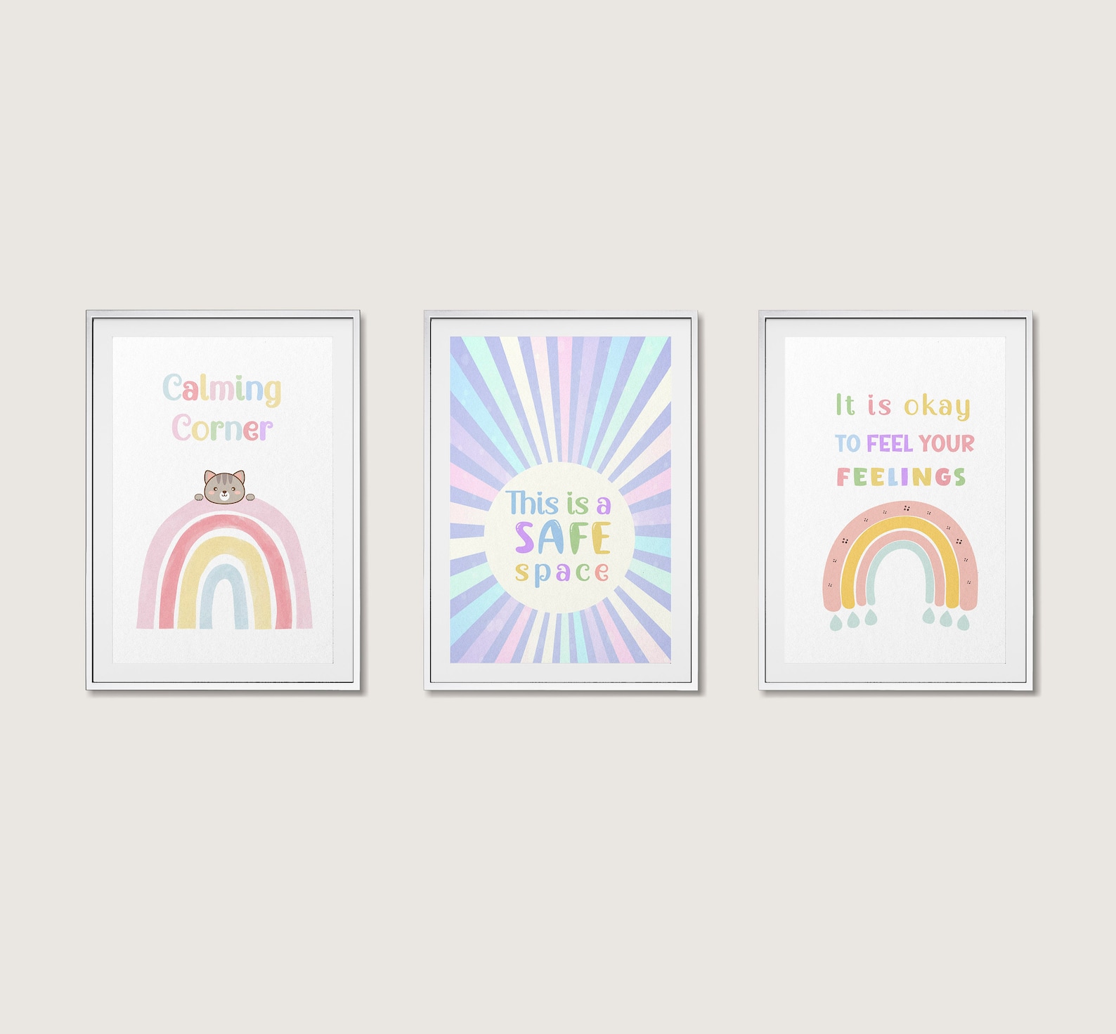 Calm Down Corner Kit. Printable Set for Kids Nursery Room or Classroom ...