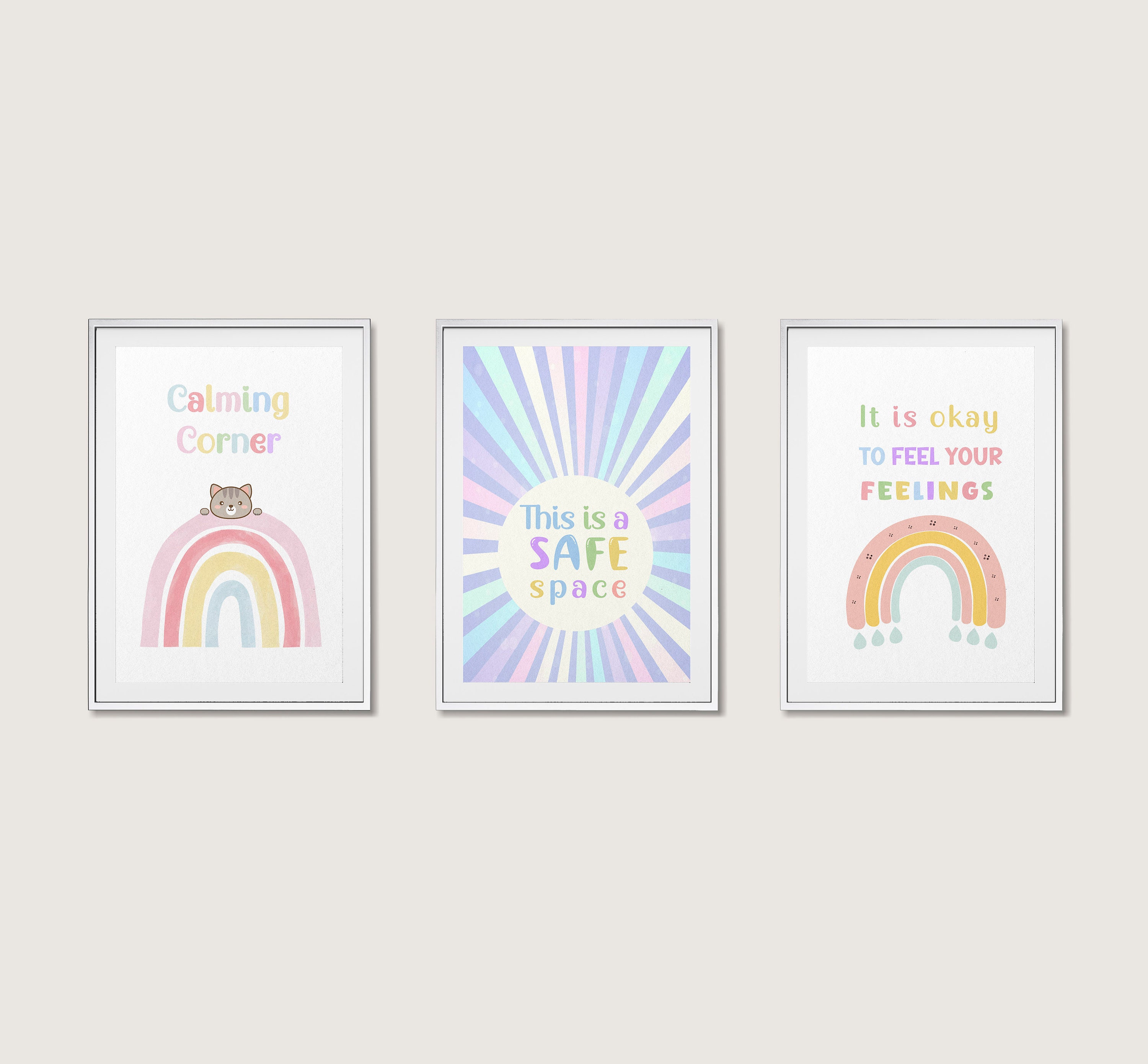 Calm Down Corner Kit. Printable Set for Kids Nursery Room or Classroom ...