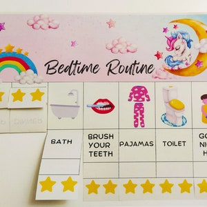 Toddler Bed Time Routine Chart. Editable Printable Chore Chart, Visual ...