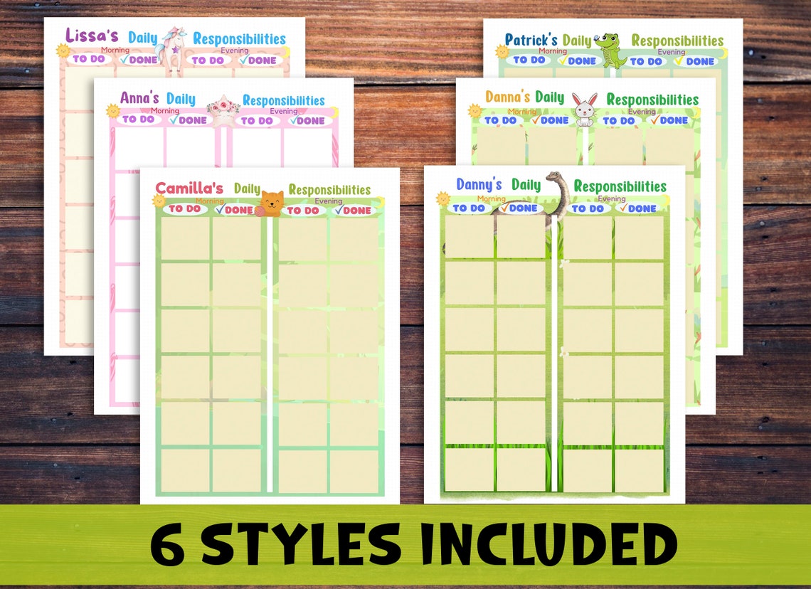 Visual Daily Routine Chart With Cards Morning Evening Schedule for Kids ...