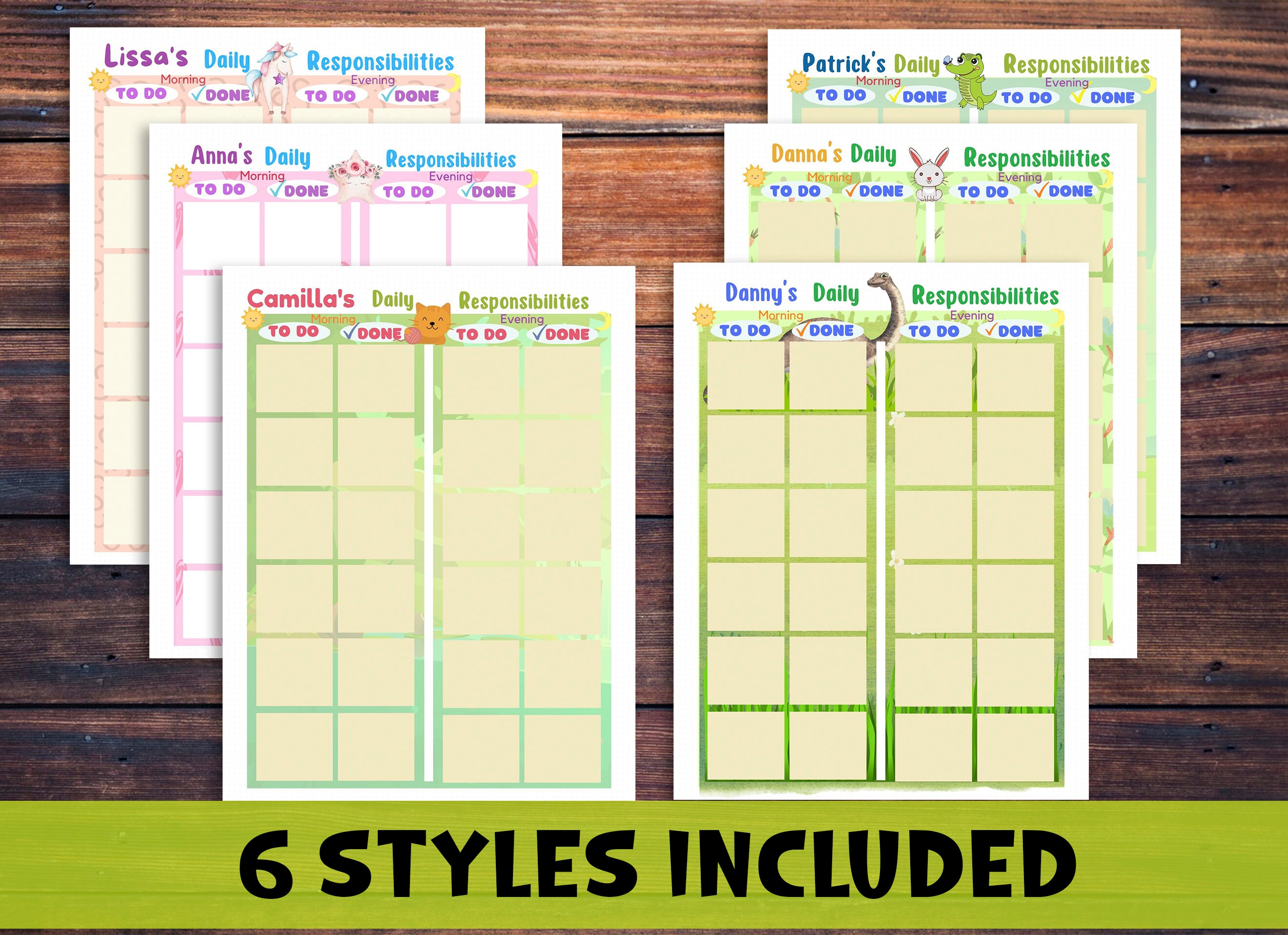Visual Daily Routine Chart With Cards Morning Evening Schedule for Kids ...