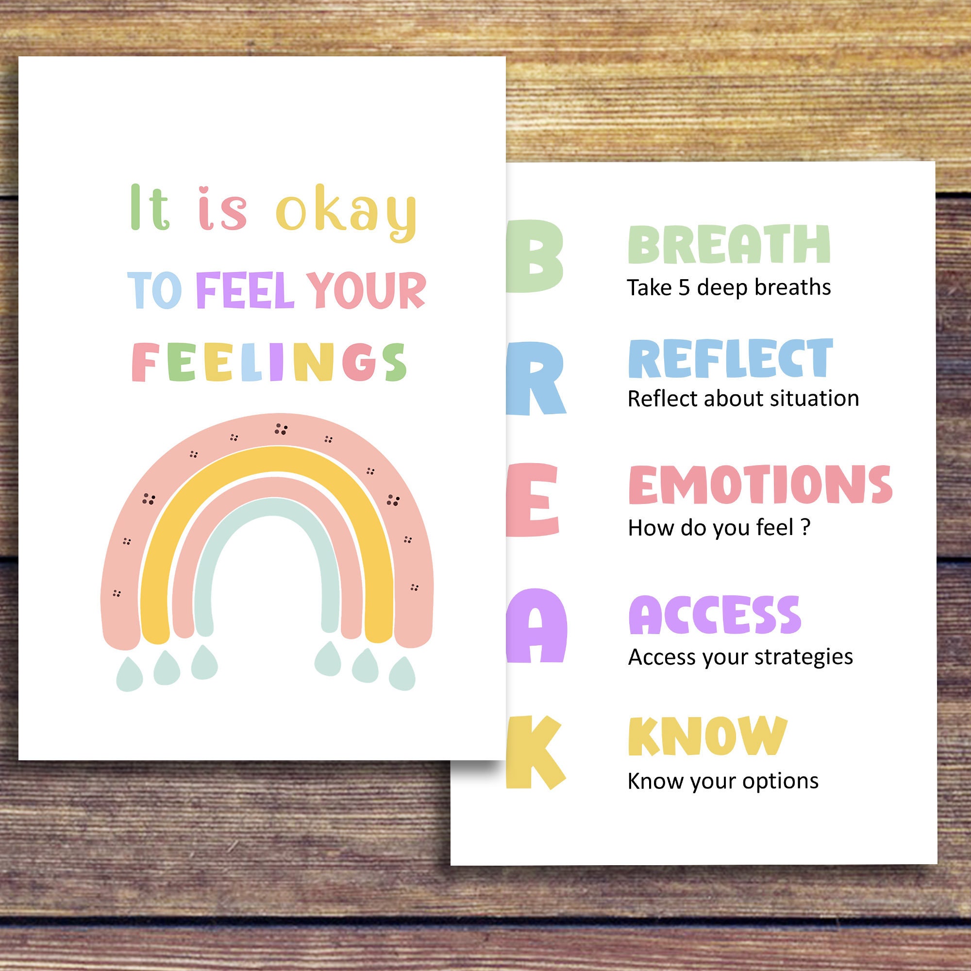 Calm Down Corner Kit. Printable Set for Kids Classroom Preschool ...