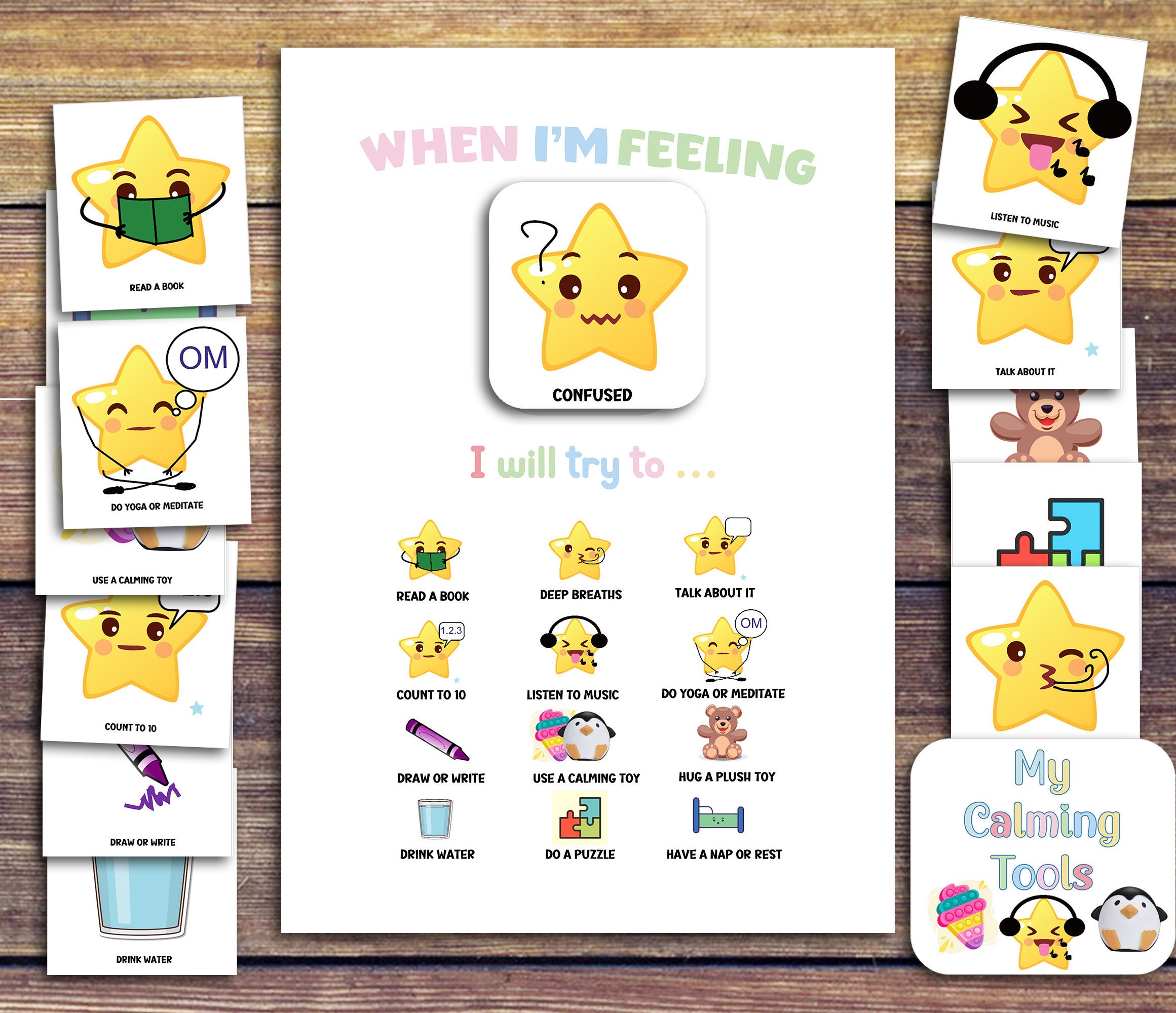 Calm Down Corner Kit Star. Calming Strategies for Kids. Emotional ...