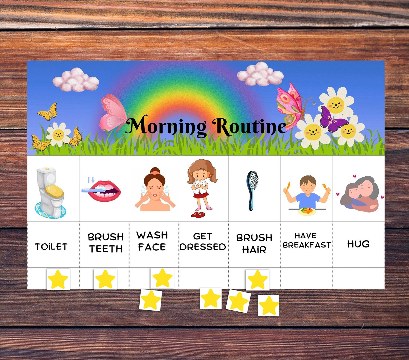 Unicorn Morning Routine Chart for Toddler. 6 Printable Morning Routine ...