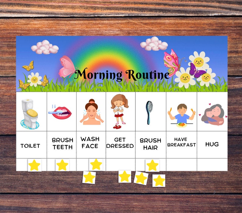Unicorn Morning Routine Chart for Toddler. 6 Printable Morning Routine ...