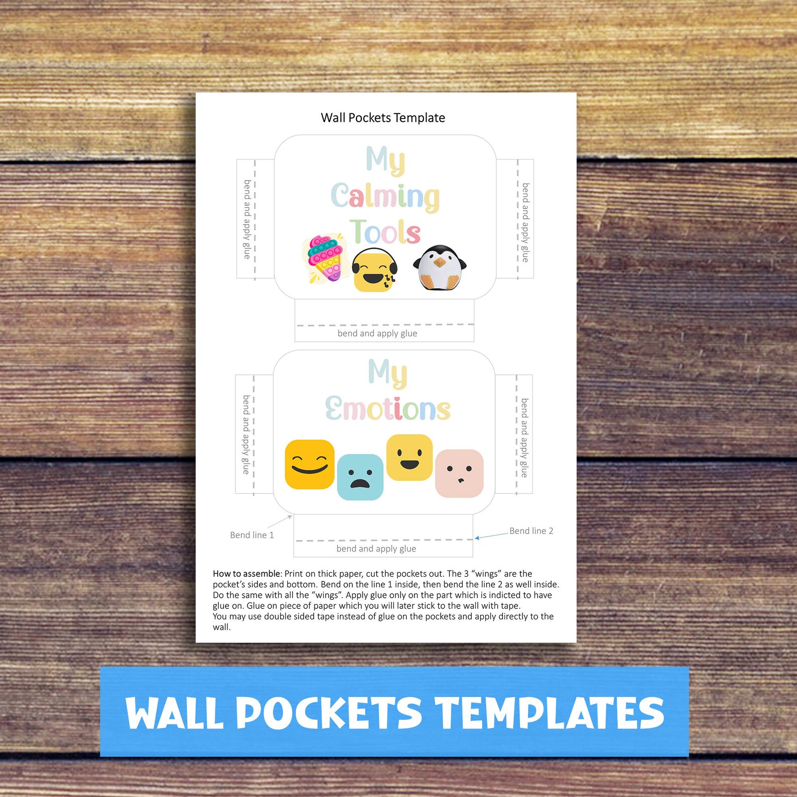 Calm Down Corner Kit. Printable Set for Kids Nursery Room or Classroom ...